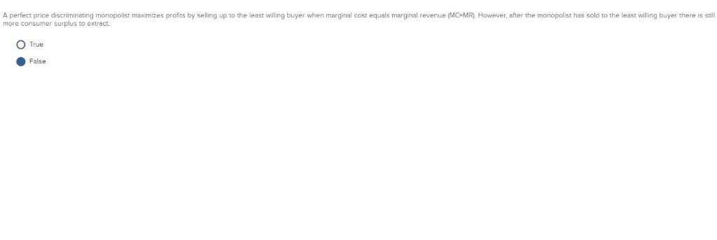 Solved A perfect price discriminating monopolist maximizes | Chegg.com Solved A perfect price discriminating monopolist maximizes | Chegg.com