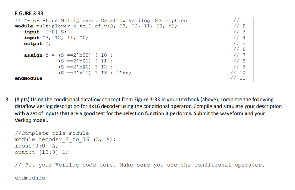 Solved FIGURE 3-33 // 4-to-1-Line Multiplexer: Dataflow | Chegg.com