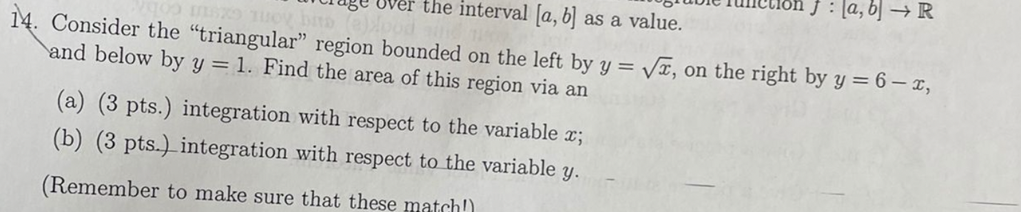 Solved 5: [a, b] +R Over the interval (a, b) as a value. TO | Chegg.com