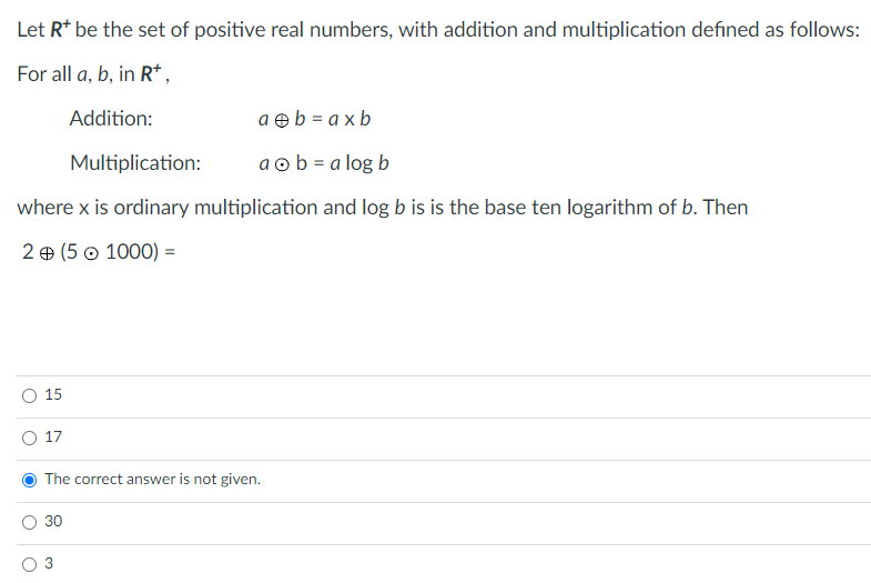 Solved Let Rt be the set of positive real numbers, with | Chegg.com