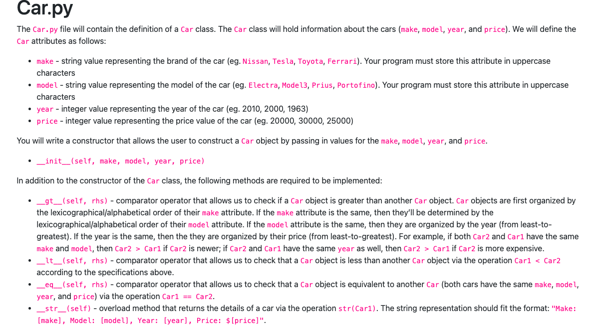 Solved The CarInventoryNode. py file will contain the | Chegg.com
