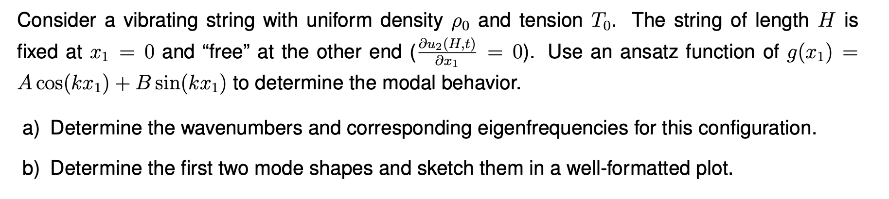 Solved Consider a vibrating string with uniform density po | Chegg.com