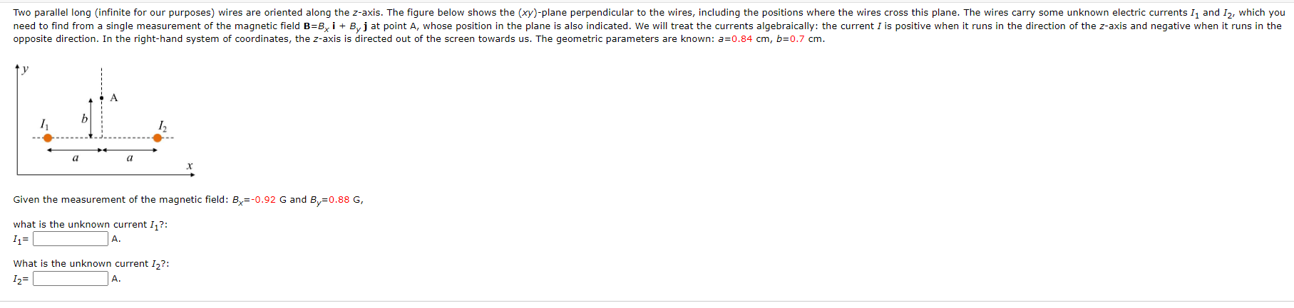 Solved Two parallel long (infinite for our purposes) wires | Chegg.com