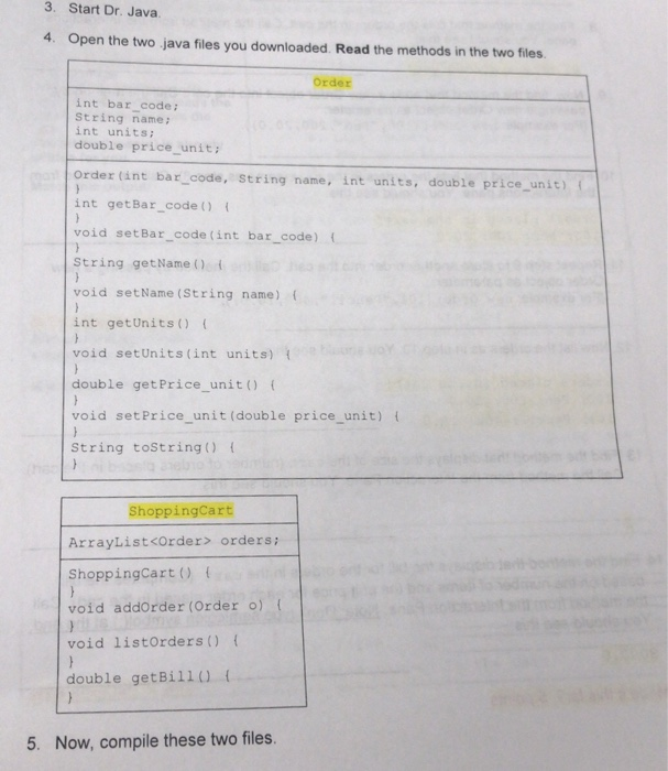 Solved /* Order Class * used for creating Order Objects in | Chegg.com