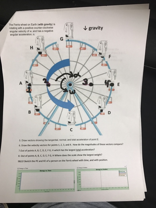 Solved The Ferris wheel on Earth (with gravity) is gravity | Chegg.com