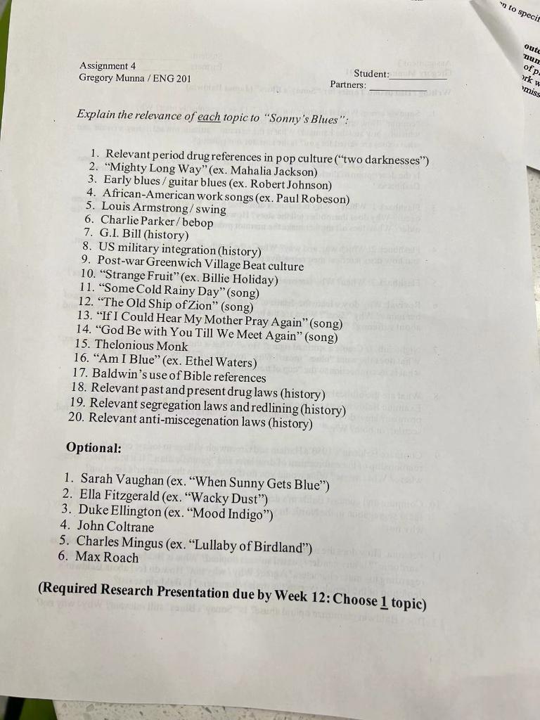 a to specir Assignment 4 Gregory Munna/ENG 201 | Chegg.com