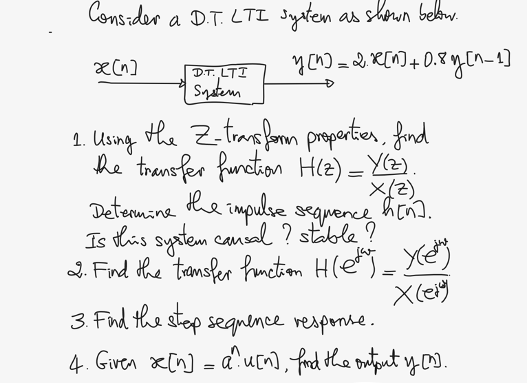Solved а Consider a D.T. LTI system as shown below. zin] y | Chegg.com