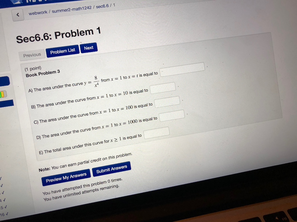 Solved Kwebwork / summer2-math1242/ sec6.6/1 Sec6.6: Problem | Chegg.com