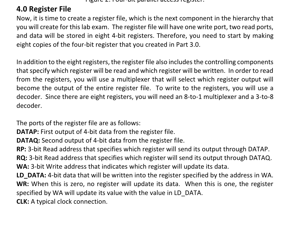 4.0 Register File Now, it is time to create a | Chegg.com