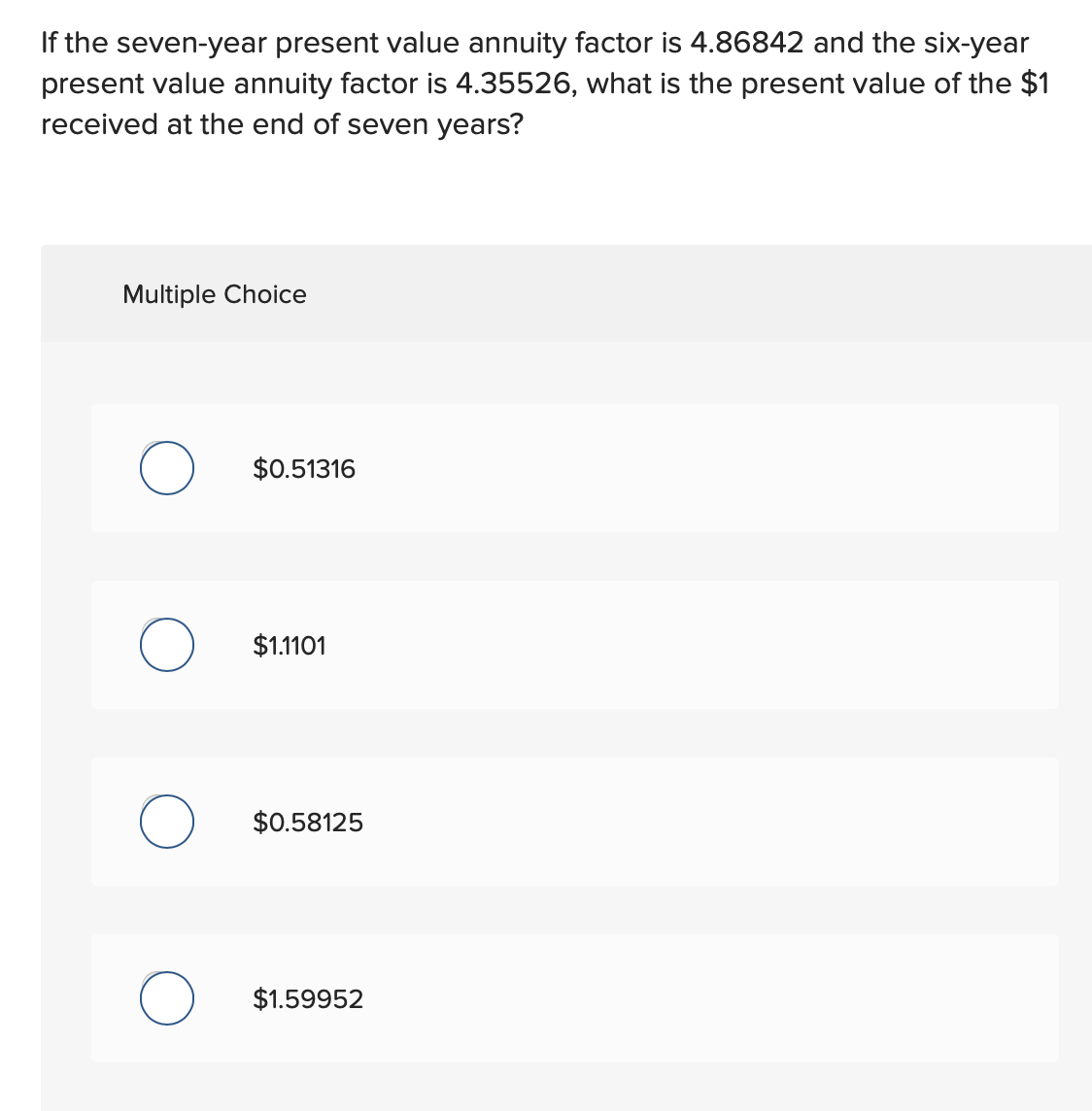Solved If The Seven Year Present Value Annuity Factor Is
