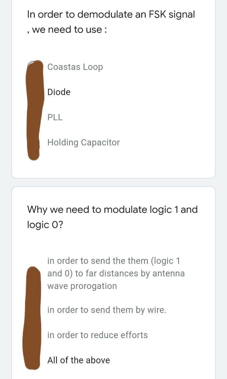 Solved In order to demodulate an FSK signal we need to use: | Chegg.com