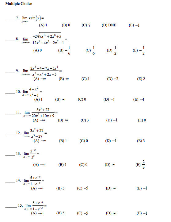 Solved On problems 1 - 6, find (a) lim f(x) (b) lim f(x) (c) | Chegg.com