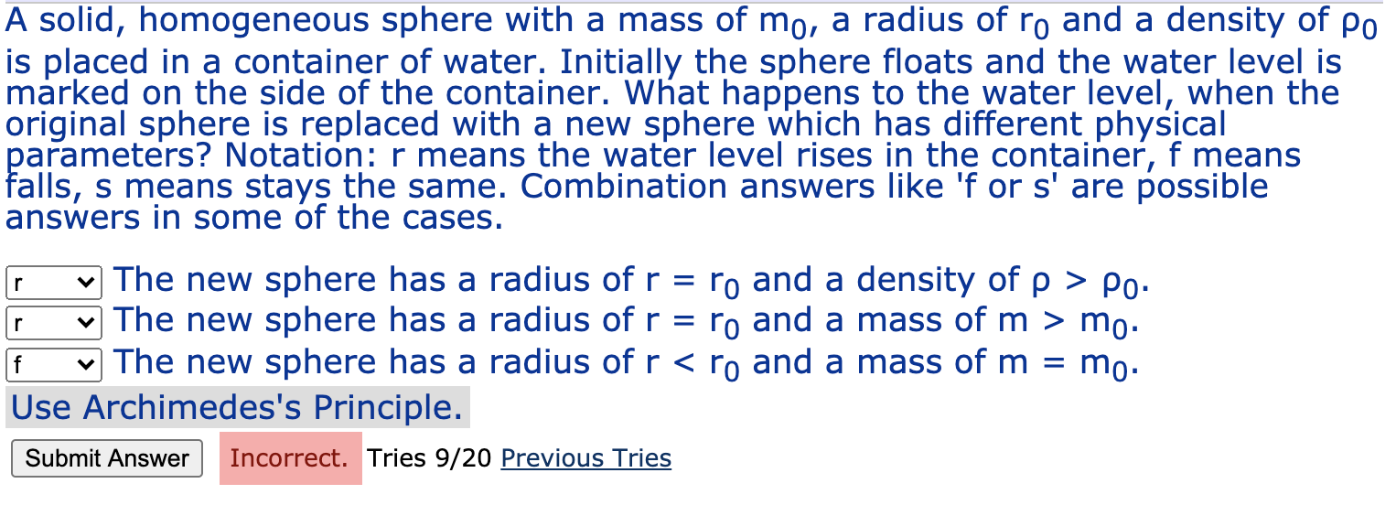 Solved A solid, homogeneous sphere with a mass of m0, | Chegg.com
