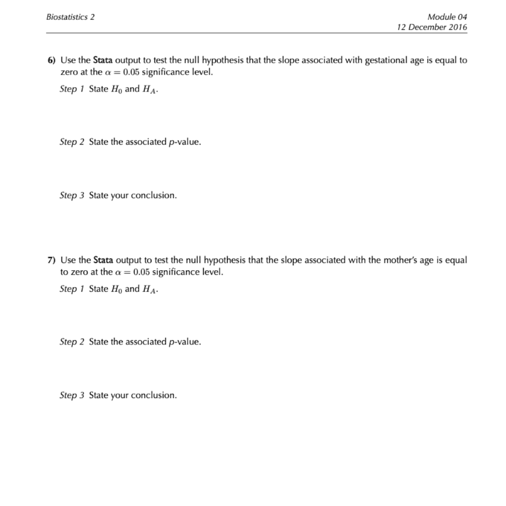 Solved Biostatistics 2 Module 04 12 December 2016 2) Fit | Chegg.com