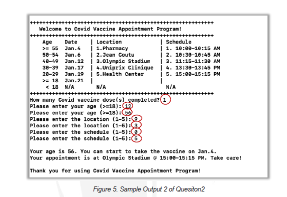 Solved Programming Exercise \#2 - Covid Vaccine Appointment | Chegg.com