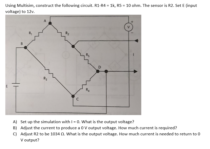 Solved Using Multisim, construct the following circuit. | Chegg.com