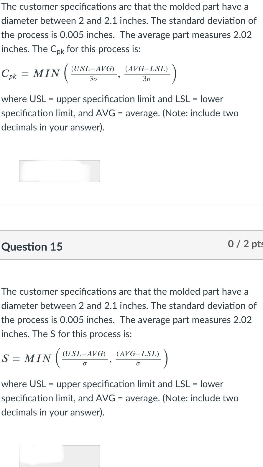 Solved The customer specifications are that the molded part | Chegg.com