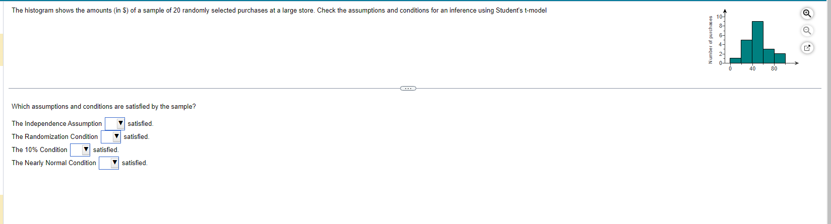 Solved Which assumptions and conditions are satisfied by the | Chegg.com