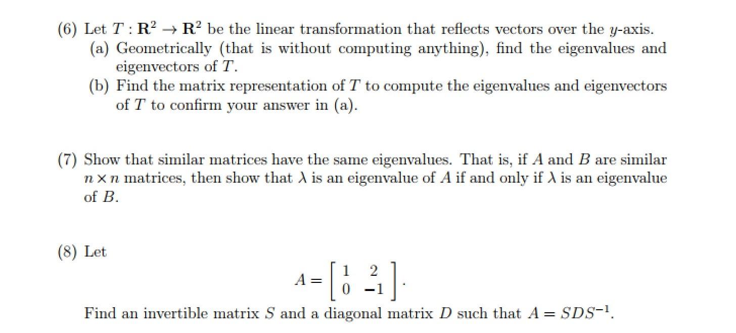 Solved Exercise 7.2.2 Find the eigenvalues and eigenvectors | Chegg.com
