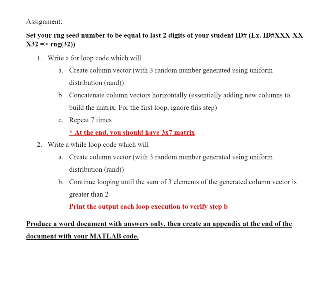 Solved Assignment: Set your rng seed number to be equal to | Chegg.com