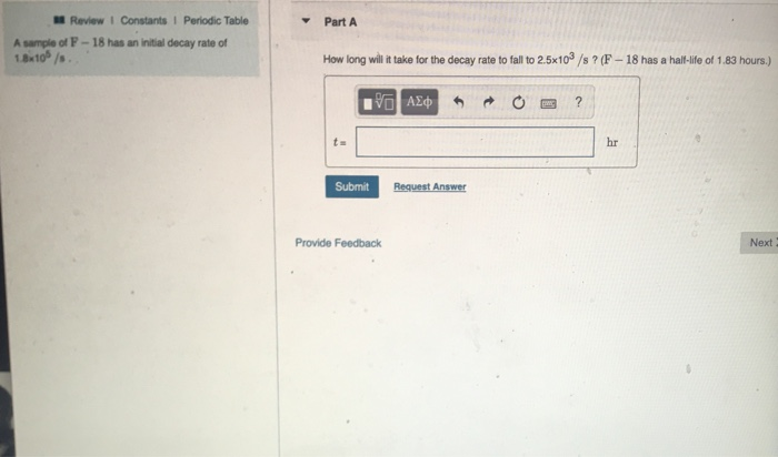 Solved ReviewI Constants 1 Periodic Table Part A A sample of | Chegg.com