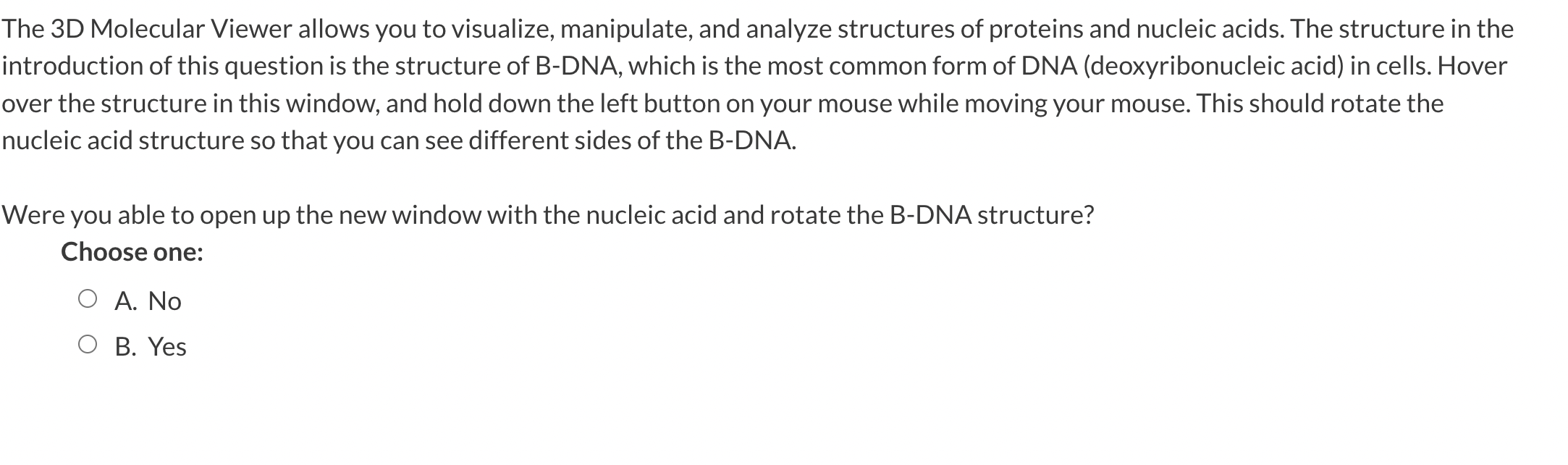 Solved The 3D Molecular Viewer allows you to visualize, | Chegg.com