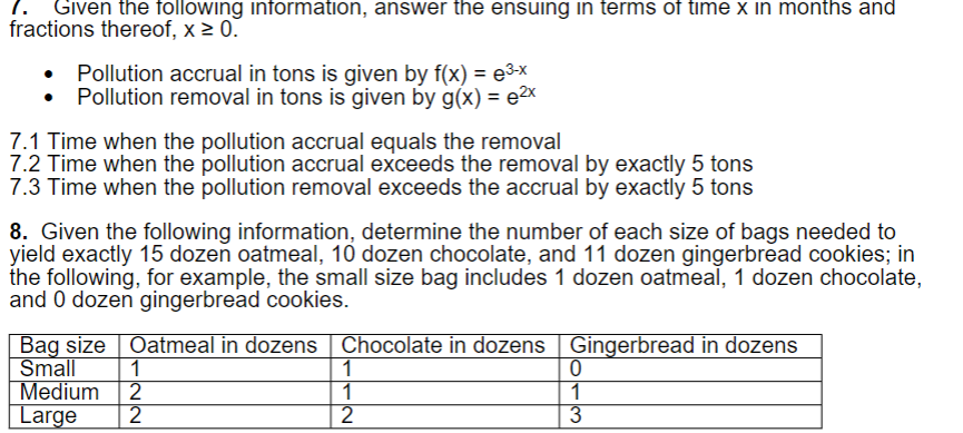 Solved Given the following information, answer the ensuing | Chegg.com