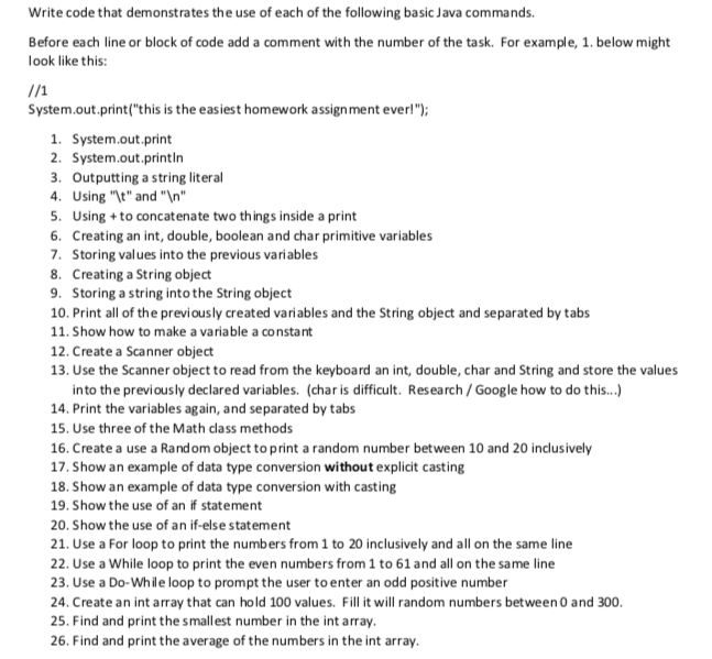 Solved Write code that demonstrates the use of each of the | Chegg.com