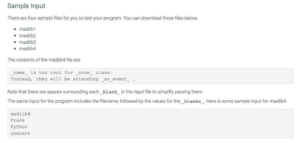 Solved # MadLibs from a file def madlib_word(word): | Chegg.com