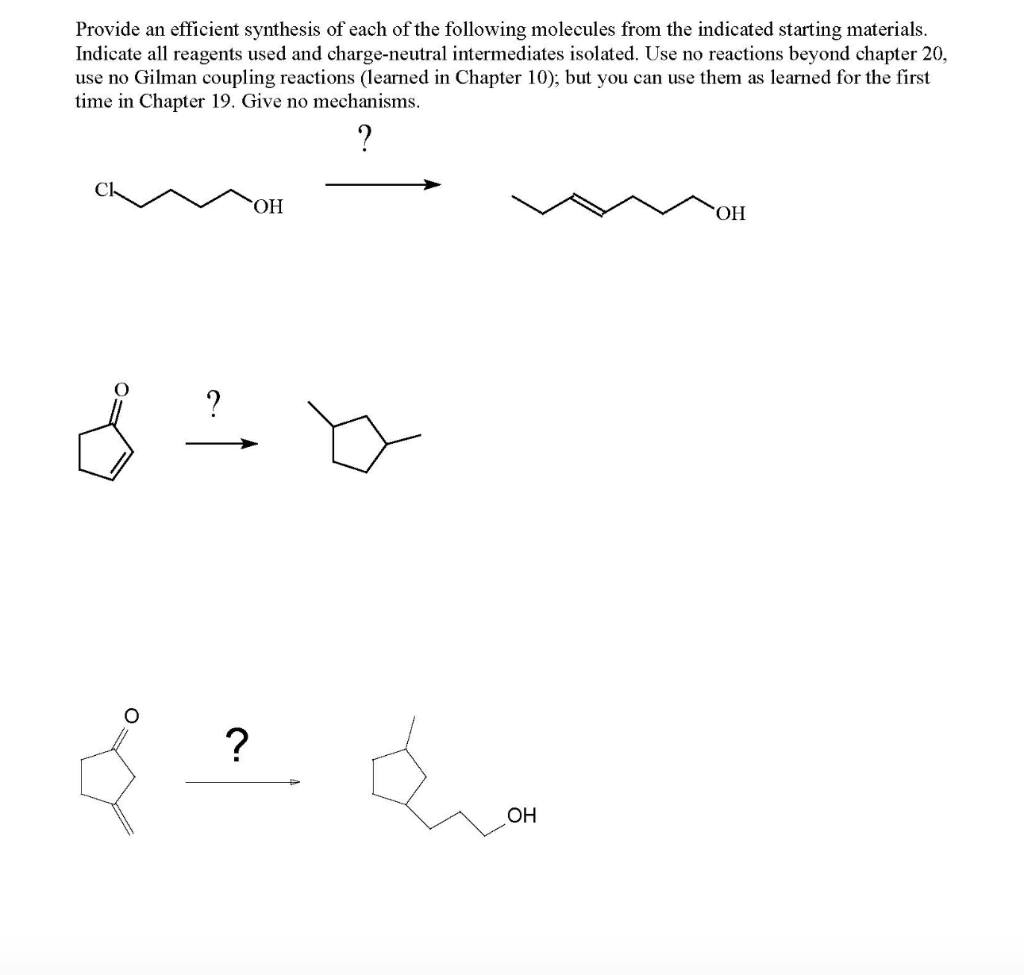 Solved Provide an efficient synthesis of each of the | Chegg.com