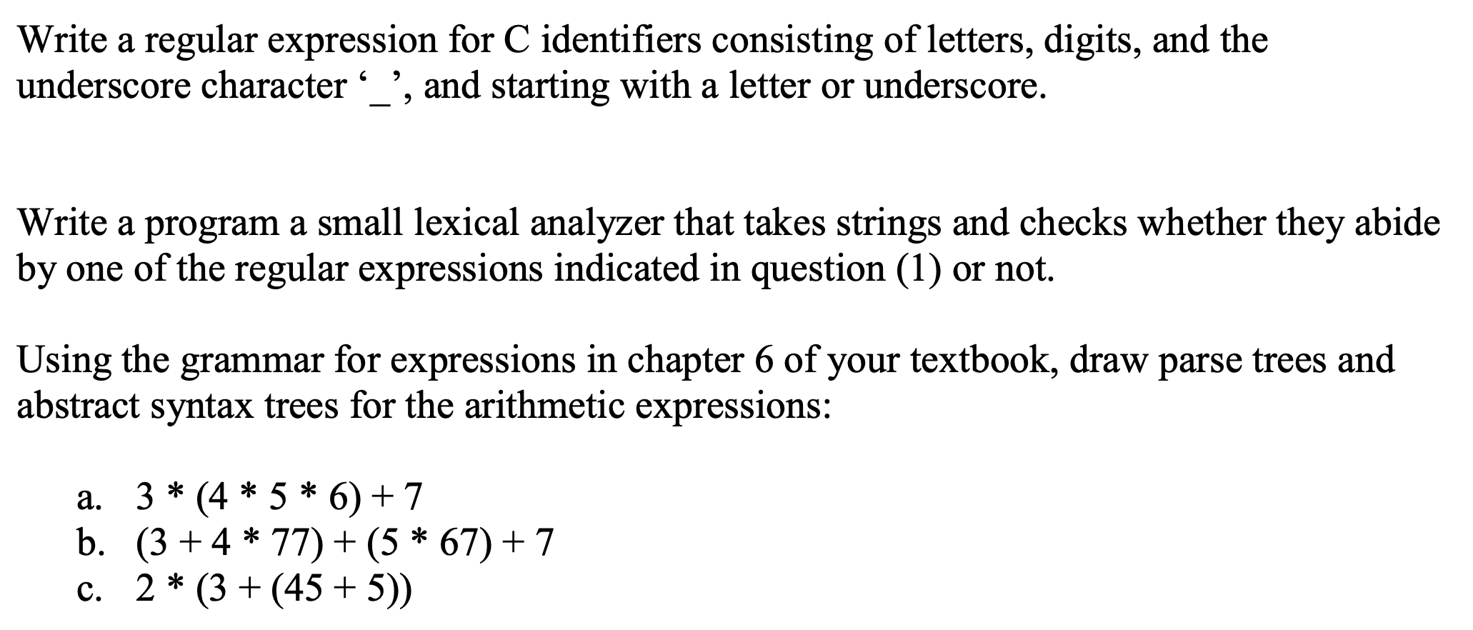 Solved Write A Regular Expression For C Identifiers Chegg
