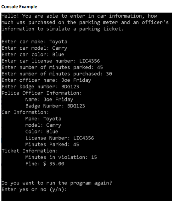 Solved Parking Ticket Program Basic Steps in Creating your | Chegg.com
