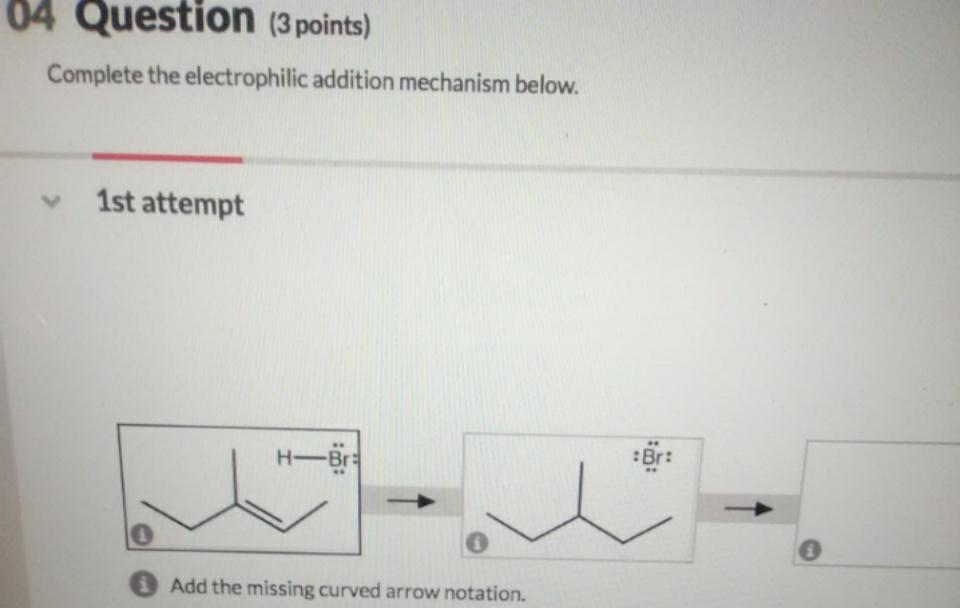 Solved 04 Question (3 points) Complete the electrophilic | Chegg.com