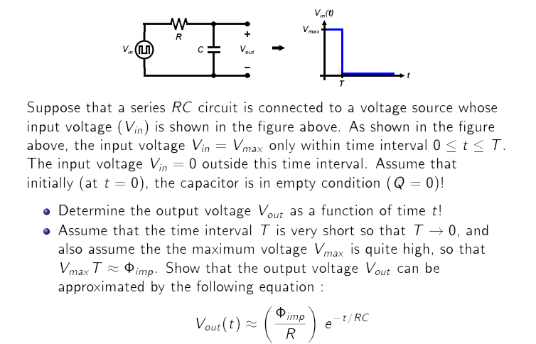Solved Vin(t) Vina R V.L Vou Suppose that a series RC | Chegg.com