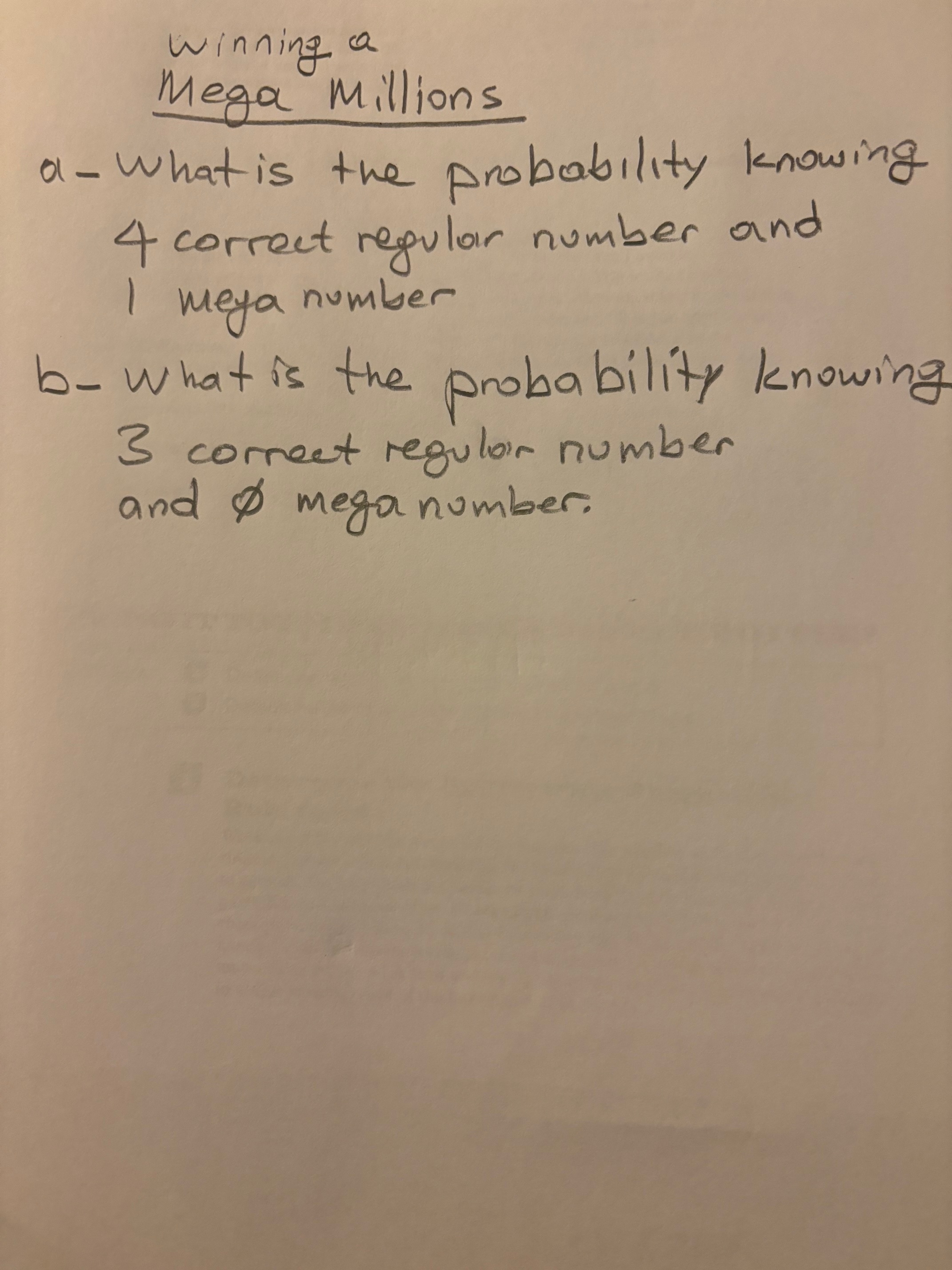 Solved winning aMega Millionsa- ﻿What is the probability | Chegg.com