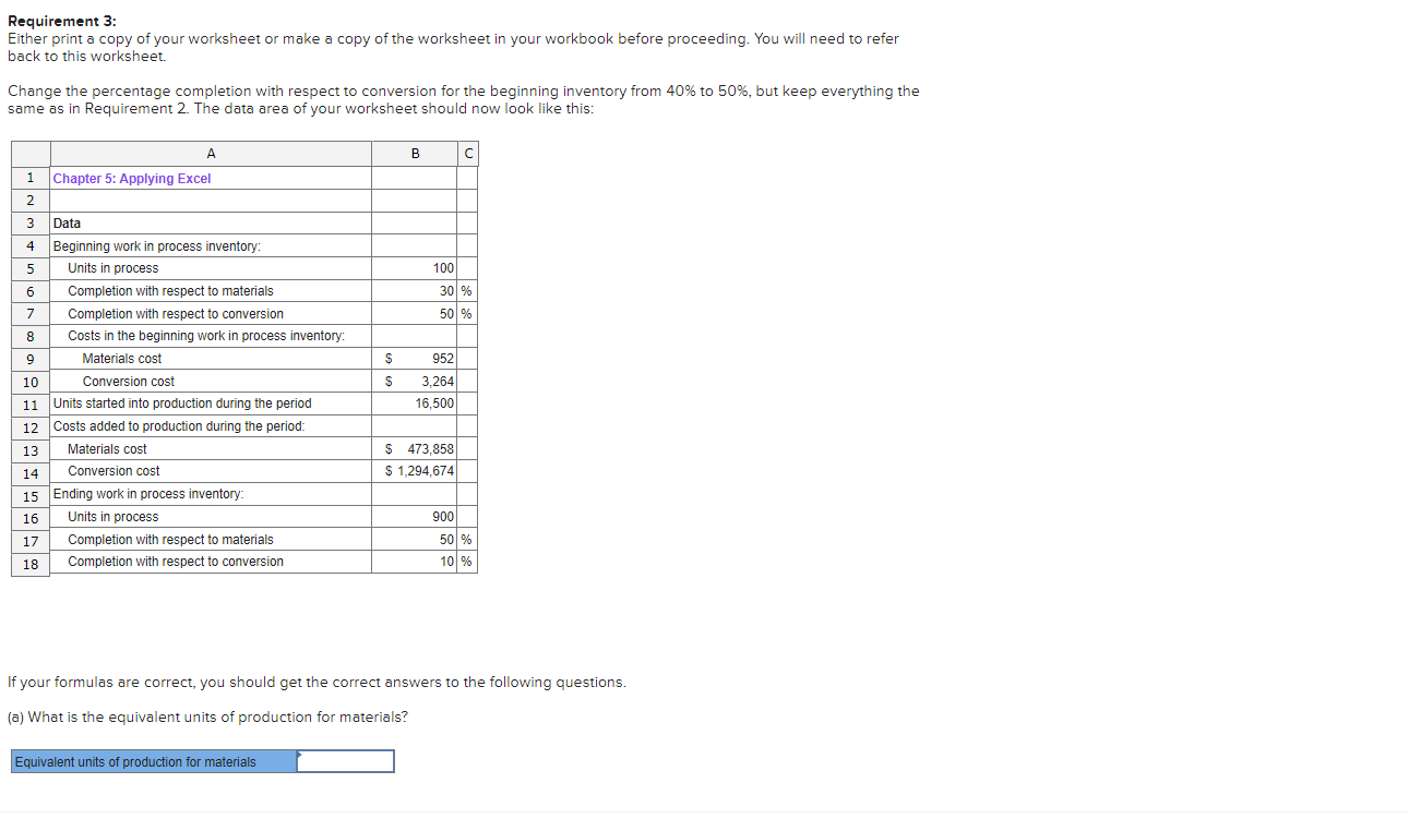 Solved Required information Chapter 5: Applying Excel The | Chegg.com Solved Required information Chapter 5: Applying Excel The | Chegg.com