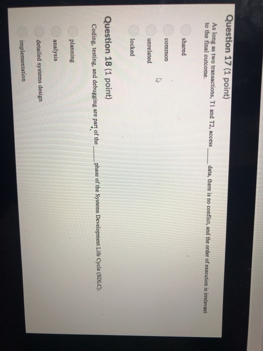 Solved Question 27 (1 point) The creation functions. is used | Chegg.com