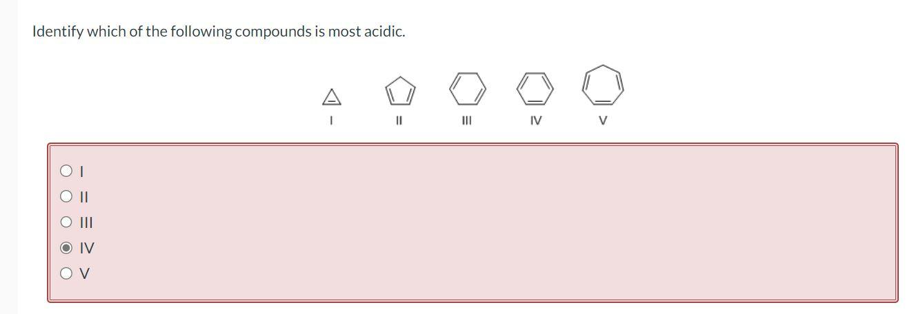Solved Identify which of the following compounds is most | Chegg.com