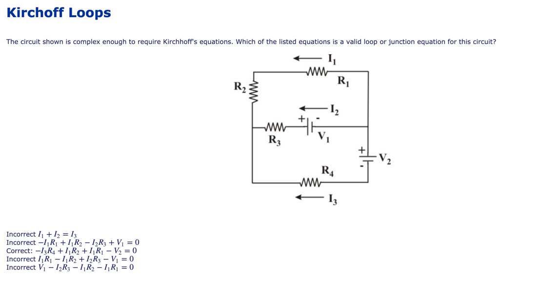 Solved Kirchoff Loops The circuit shown is complex enough to | Chegg.com