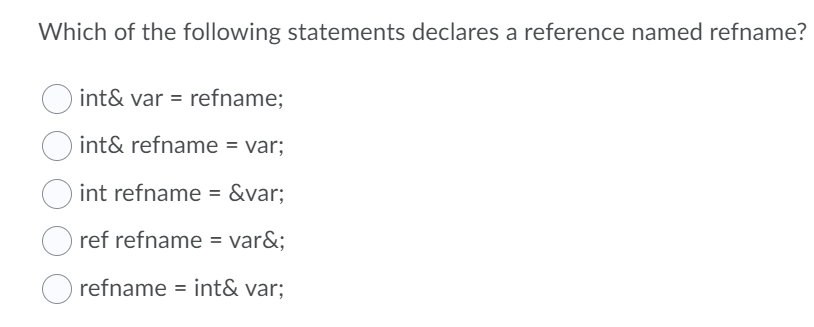 Solved Which of the following statements declares a | Chegg.com