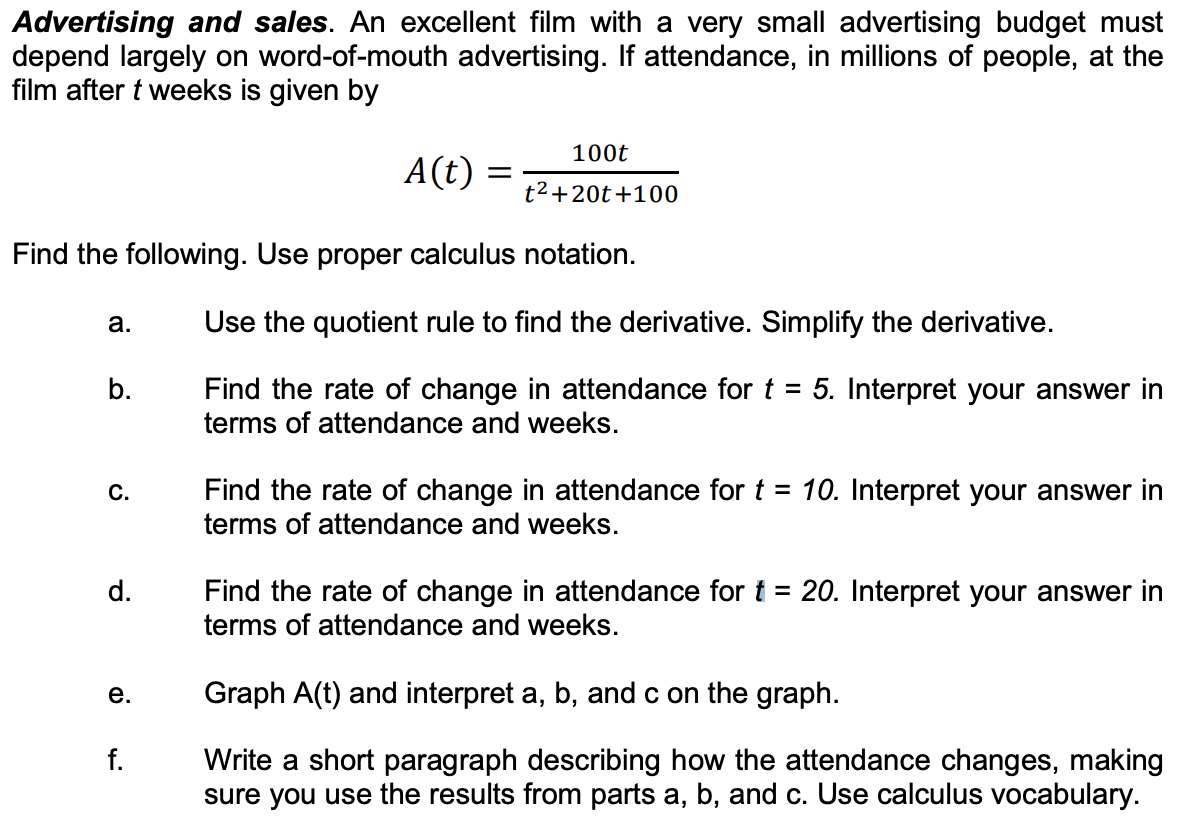 Solved Advertising and sales. An excellent film with a very | Chegg.com