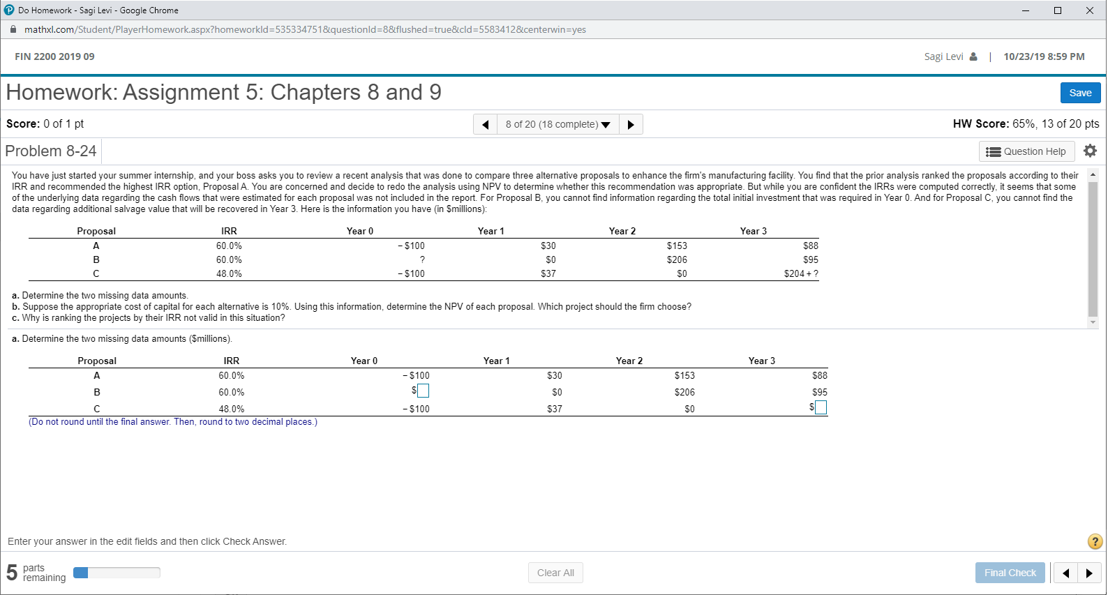 Solved - O X Do Homework - Sagi Levi - Google Chrome | Chegg.com
