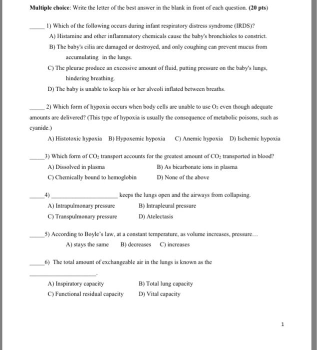 Solved Multiple choice: Write the letter of the best answer | Chegg.com