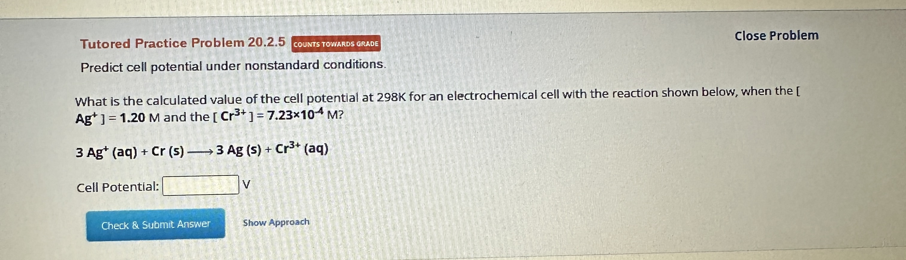 Solved Predict cell potential under nonstandard | Chegg.com