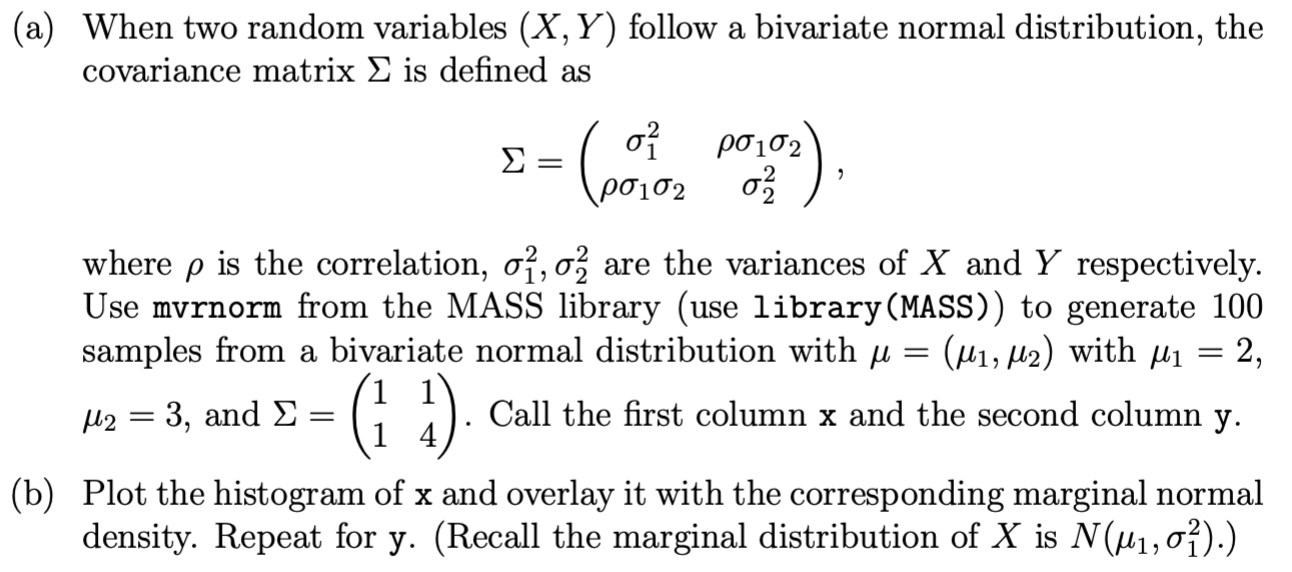 Solved A When Two Random Variables Xy Follow A 
