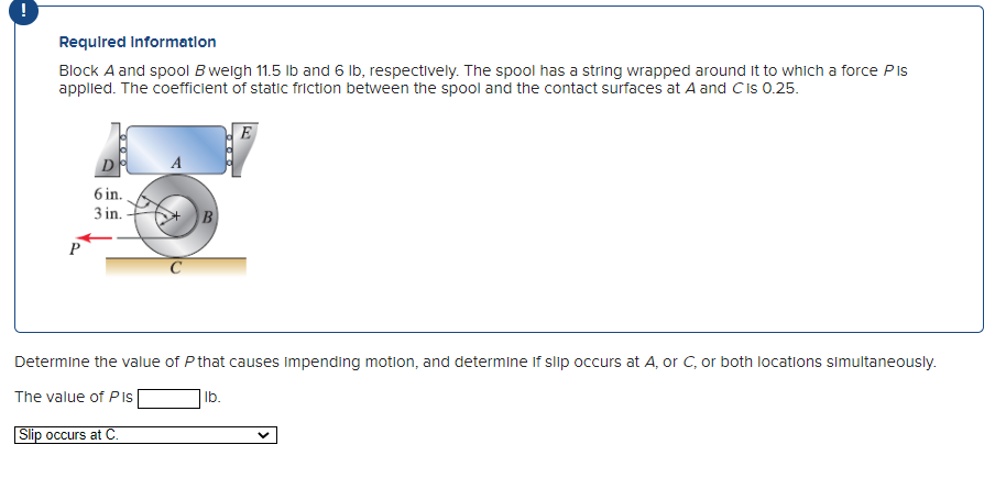 Solved ! Required Information Block A and spool B weigh 11.5 | Chegg.com