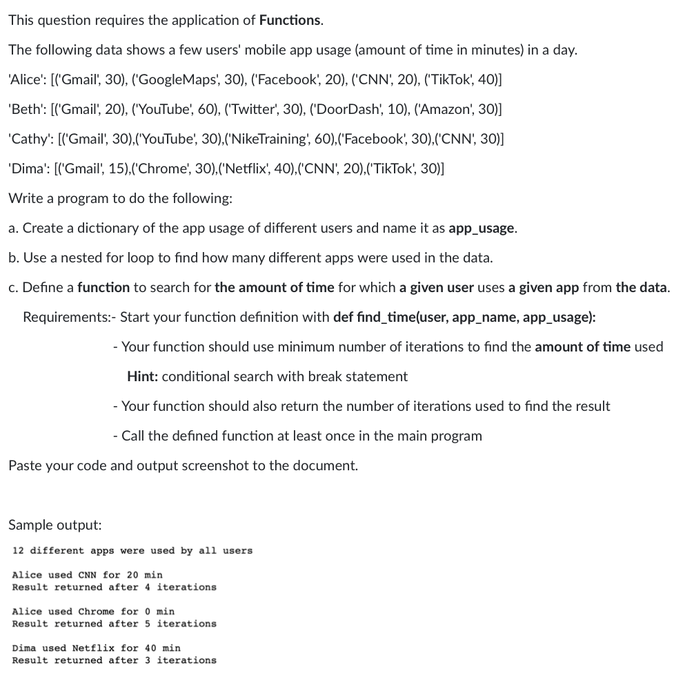 Solved This question requires the application of Functions. | Chegg.com