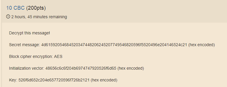 Solved CBC Decrypt this message! Secret | Chegg.com