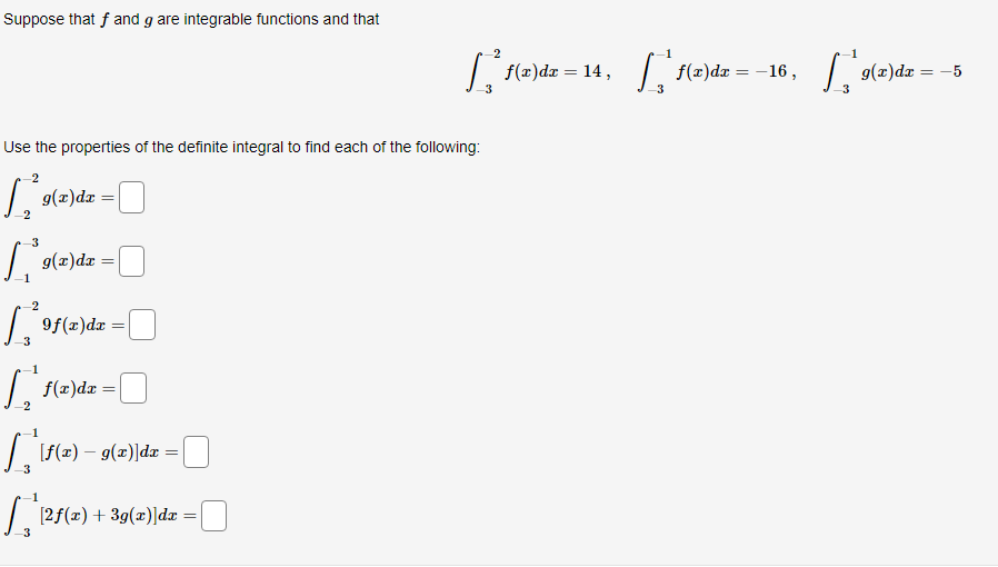 Solved Suppose that f and g are integrable functions and | Chegg.com