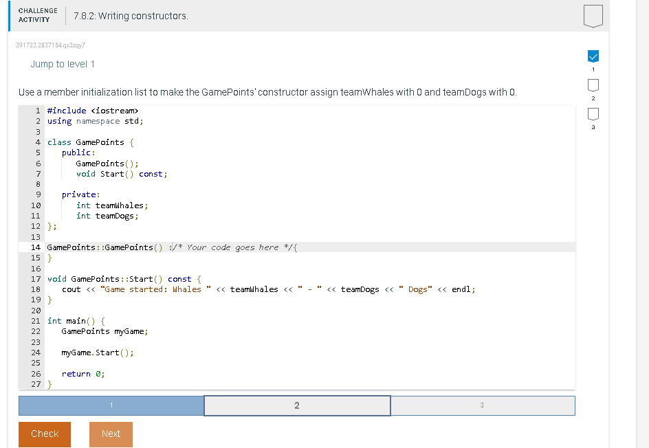 Solved CHALLENGE ACTIVITY 391722.2037154.qx3zqy7 Jump to | Chegg.com